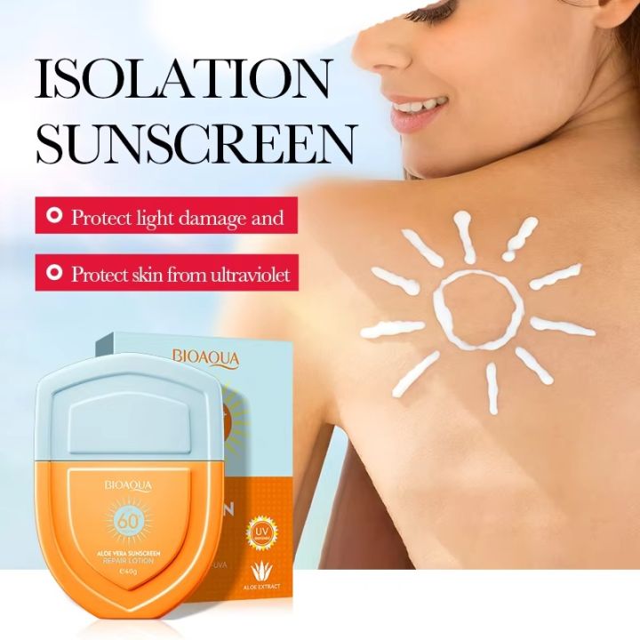 Bioaqua Aloe Vera SPF 60+ PA+++ UV Defense Sunscreen Repair Lotion- 40g ...