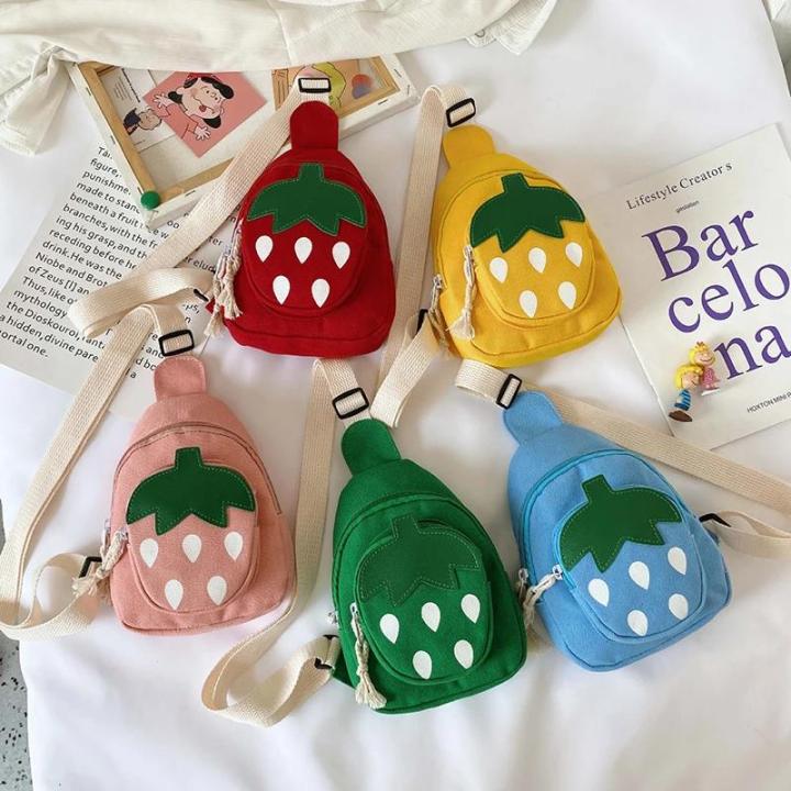 New Cute Little Strawberry Kids Chest Bags Lovely Friut Girl Boy ...