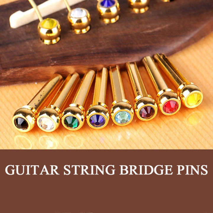 1PCS Acoustic Guitar String Bridge Pins Colorful Copper Brass Endpin ...