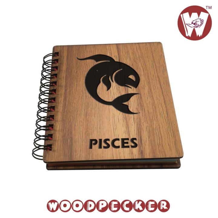 Mini Wooden Notebook Zodiac Pisces | Daraz.com.bd