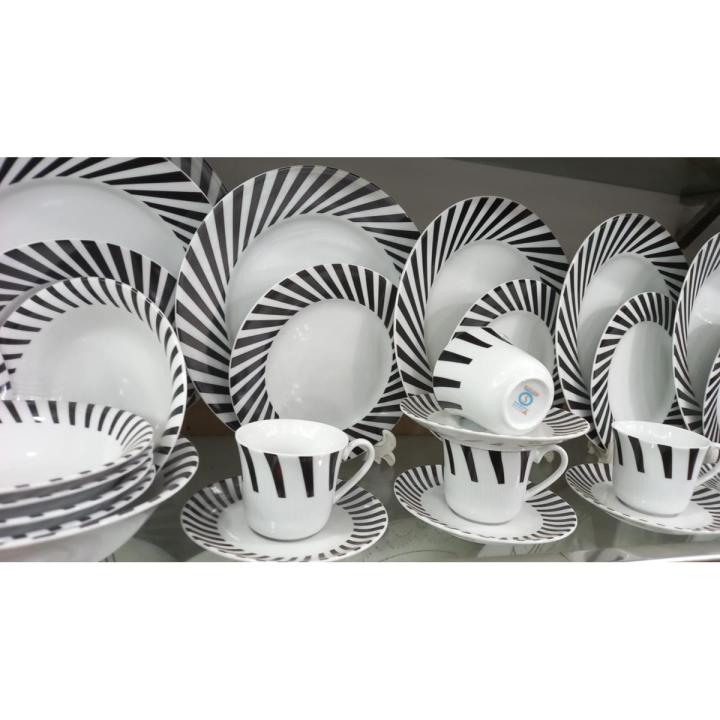 zebra cross design dinner set 32pcs | Daraz.com.bd