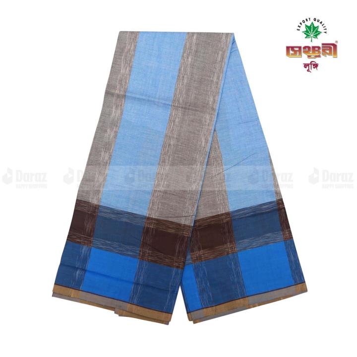 Century Lungi Premium Traditional Wear - Blue Check 5.5 Haat 100% ...