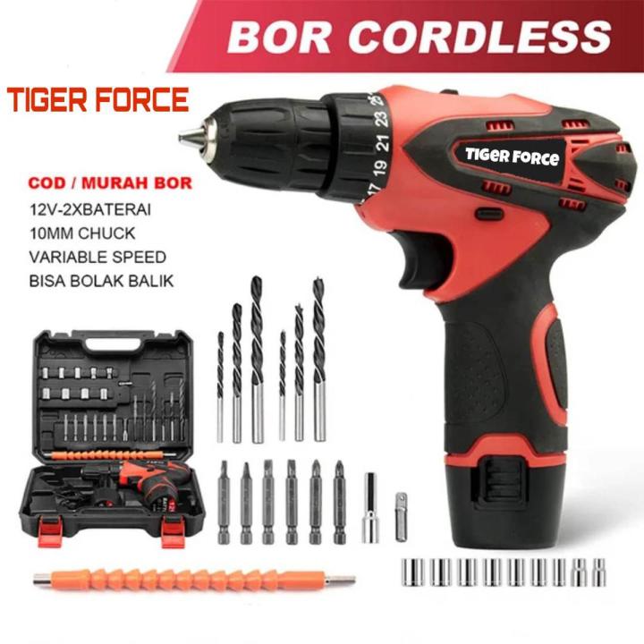 TIGER FORCE Cordless drill machine set 23 pcs materials | Daraz.com.bd