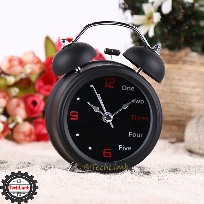 Full Metal Body Vintage Retro Silent Pointer Alarm Clock, Small ...