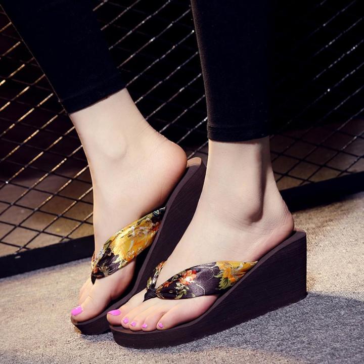 【ALLGOOD】Fashion Women Flip-Flops Slippers Wedge Beach Anti-Slip Bosmia ...