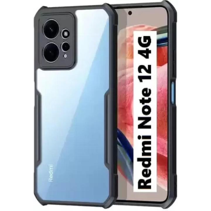 Back Cover for REDMI Note 12 4G (Transparent,Black) | Daraz.com.bd