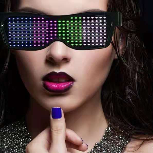 Magic LED Shining Smart Glasses APP Programmable Wireless BLE Light up ...