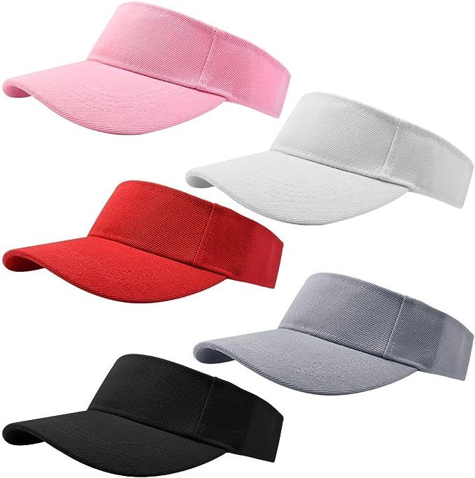 Sports Cotton Twill Sun Visor Hats – Adjustable Clip-on Visor Cap for ...