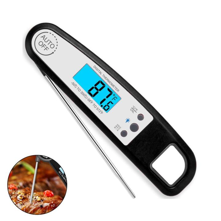 Instant Reading Food Thermo-meter Waterproof Electronic BBQ Thermo ...