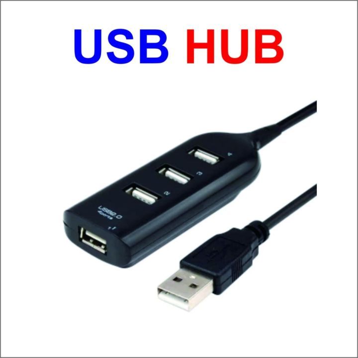 4 Ports USB 2.0 Hub LED USB Hub With Switch - Black | Daraz.com.bd