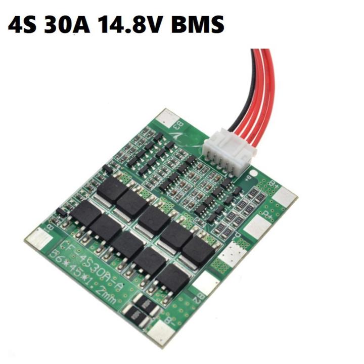 4S 30A BMS With Cable BMS Battery Protection Board 4S 30A 14.8V 18650 AA AAA Lipo Li-ion Lithium ...