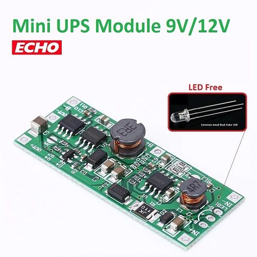 Mini UPS Circuit Module Output 9V/12V, Backup Battery Input 3.7V-4.2V ...