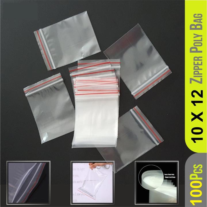 10"X12" Inch Resealable 100 pcs Clear Zipper Poly Bag/ Zip Lock Plastic ...