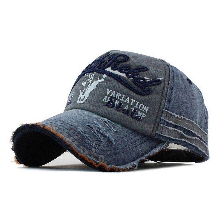 UD Brand Men Baseball Cap Ripped Rim Fashion Embroidered Baseball Cap ...