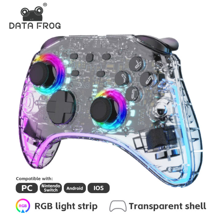 DATA FROG LED Transparent Wireless Gamepad Controller For Nintendo ...