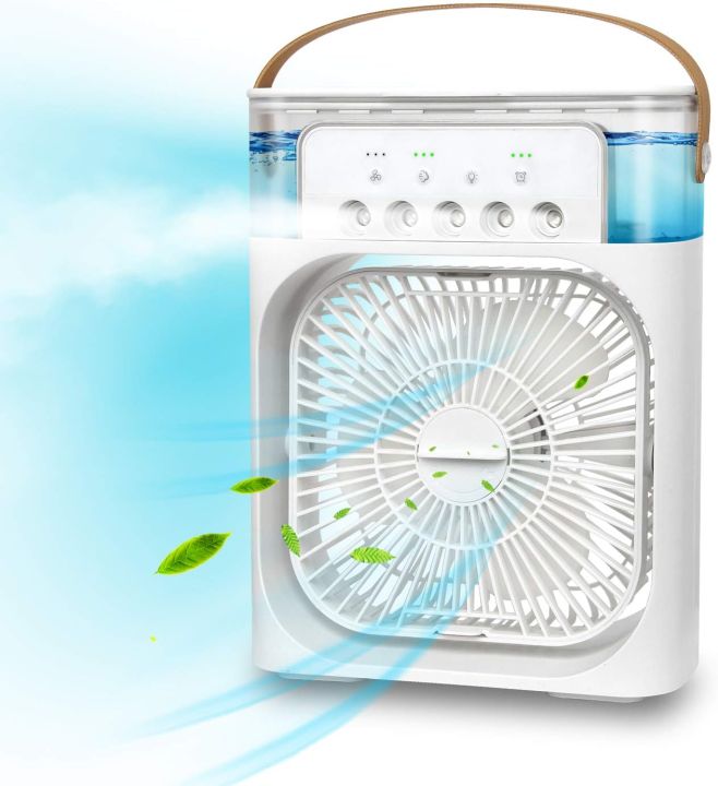 Portable Air Cooler Fan 3 in 1 Mini Portable Fan Humidifier with 7 ...