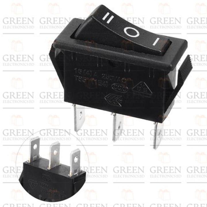 ON-OFF-ON 15A KCD3 Rocker Switch 15A 250V 3 Pin BLACK Color Switches ...