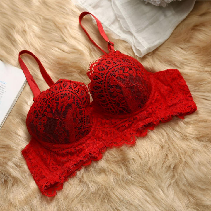 Red Soft Comfortable Net Pushup Foam Bra for Women - Comfortable to ...