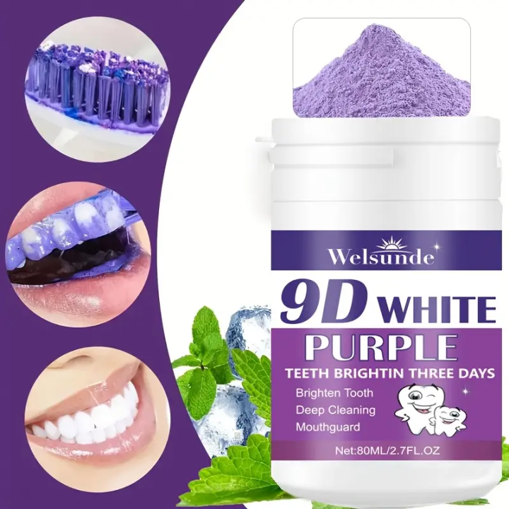 9D White Teeth Whitening Powder, for Deep Cleaning and Brightening, 3 ...