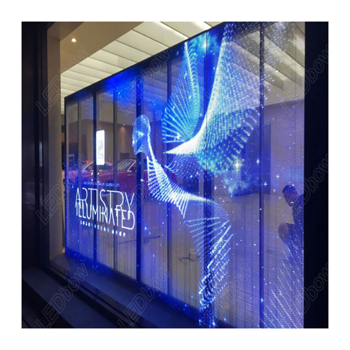 Transparent P3.9-7.8 Glass screen LED video thin film display screen ...