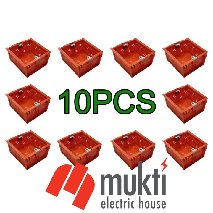 10pcs One Gang PVC Color Junction Box Electrical Wiring Plastic Wall ...