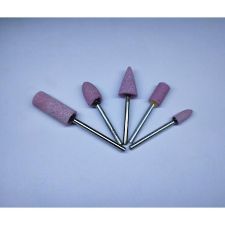 3mm Dia Shank Aluminum Oxide Abrasive Mounted Grinding Stone Bit Set (7 ...