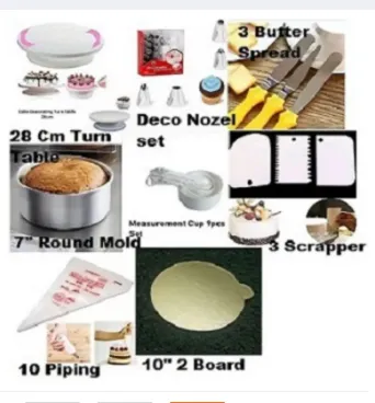 8 A Combo Turn Table Full , 12 Deco Nozel , 3 Butter spread , 7" Round ...