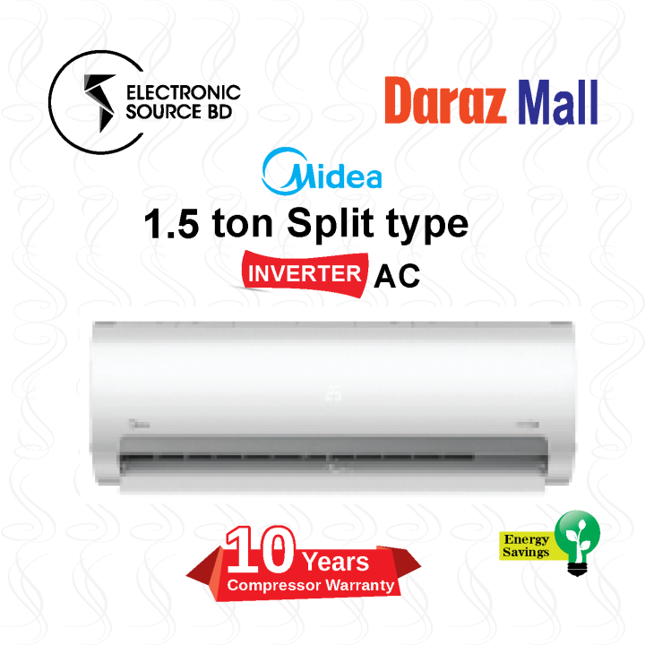 Midea Inverter 1.5 Ton Ac Split Type Air Conditioner 10 Years ...