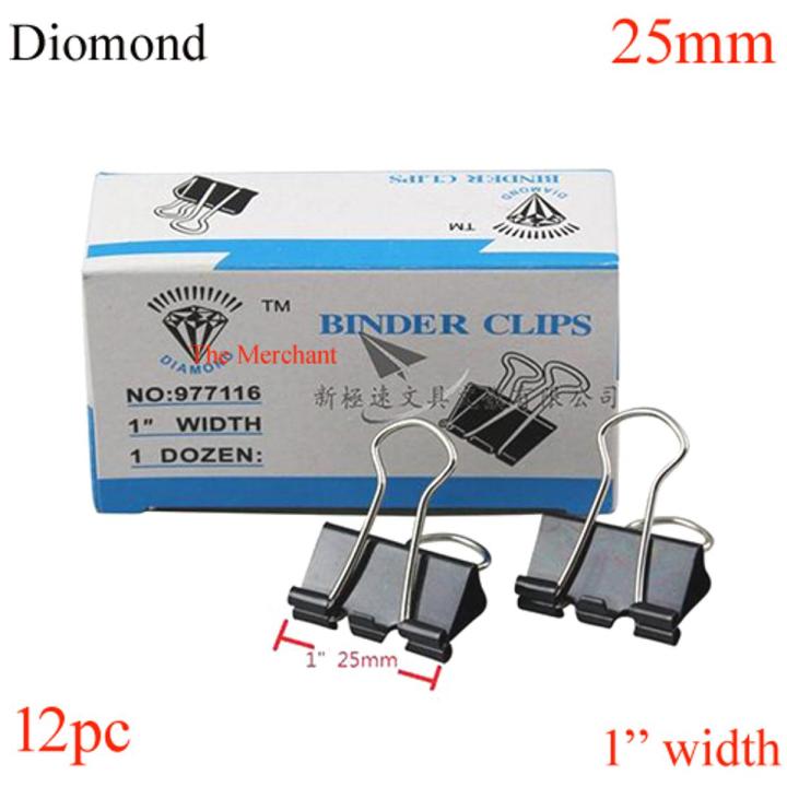 Diamond Binder Clips -19mm/25mm/32mm/41mm/51mm -12pc | Daraz.com.bd
