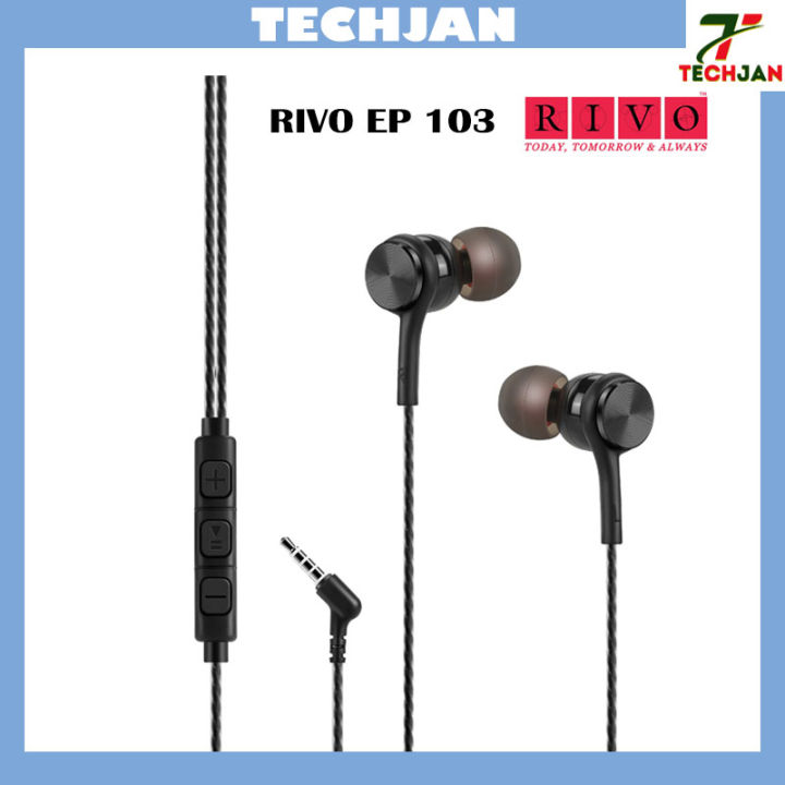 RIVO EP 103 Deep Bass Earphone Magnetic Body Comfortable Fit Slider ...
