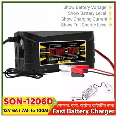 12V 6A Battery Charger Fon-1206D Digital LED Charging Information ...