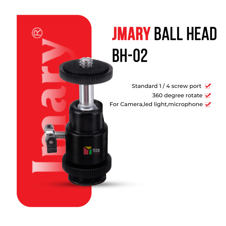 Jmary BH-02 Portable Phone Mount With Cold Shoe 1/4'' Ball head | Daraz.com.bd