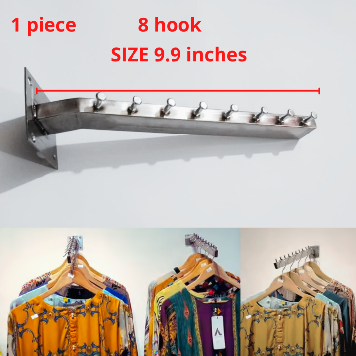 1.Piece 8-hook Hanger Wall Clothes straight Mounted Hanging of Hanger ...