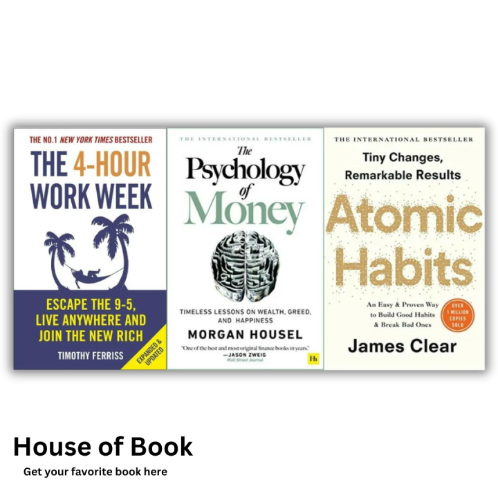 Psychology of Money + 4 Hour Work Week + Atomic Habits ( Combo Set Of 3 ...