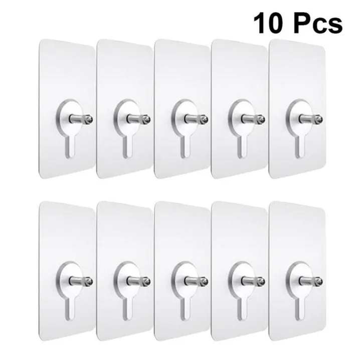 10pcs Strong Self Adhesive Punch Free Wall Hooks Nail Mounting Rack ...