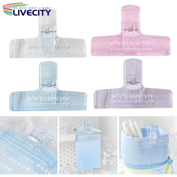 Long Binder Clip Large Clear Plastic Binder Clip Heavy Duty for School ...