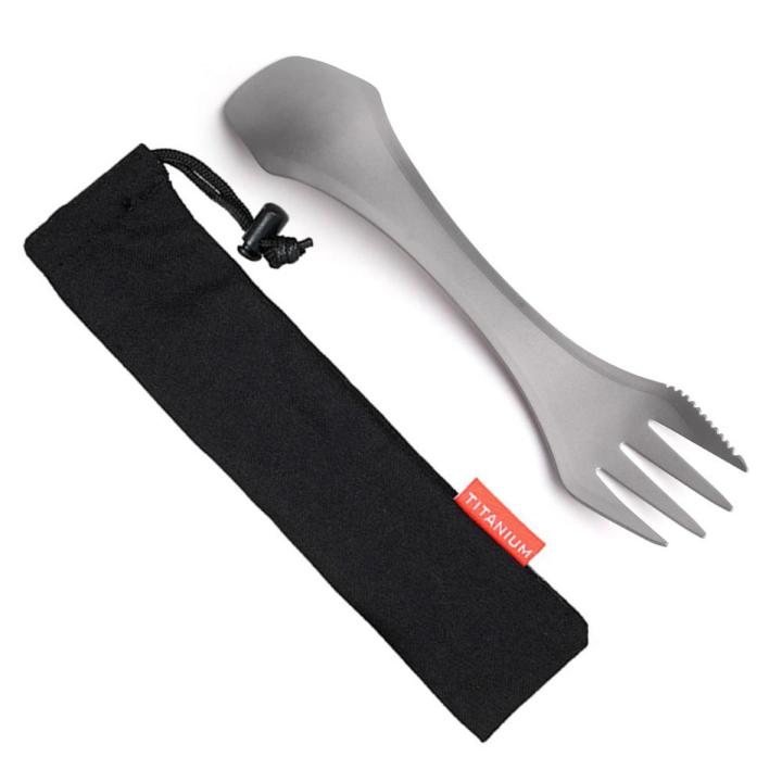 2-IN-1 Spork Titanium Spoon Fork Picnic Traveling Camping Tableware ...