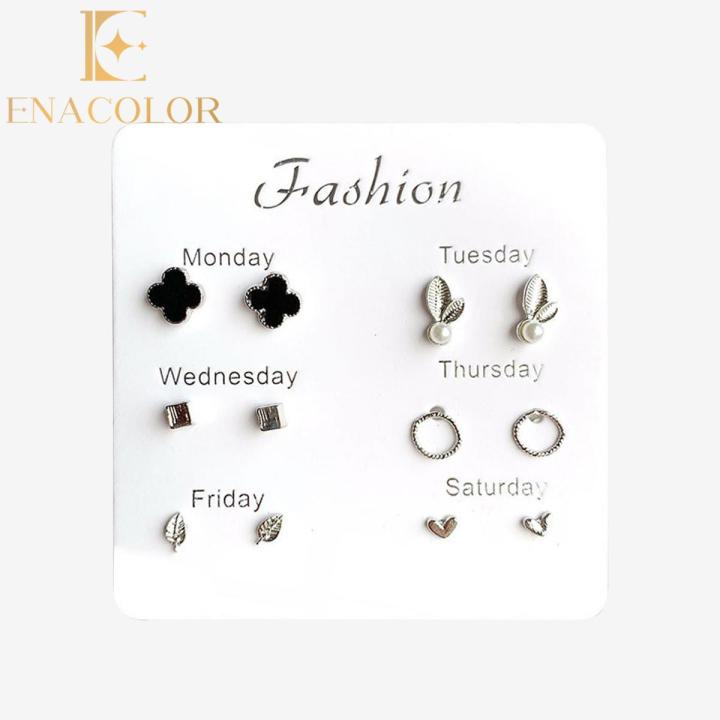 Week Earring Set Beaded Earings Ins Girl | Daraz.com.bd