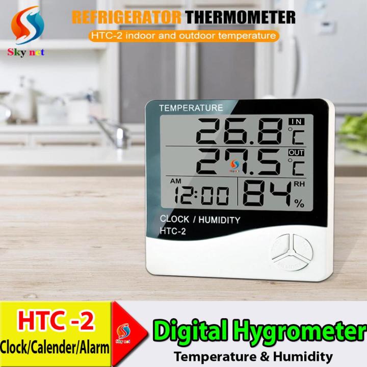 HTC-2 Digital LCD Thermometer Hygrometer Electronic Temperature Humidity Meter Weather Station ...