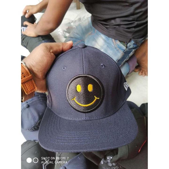 Full Black Smiley DJ Cap For Men | Daraz.com.bd