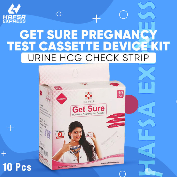 Get Sure Pregnancy Test Cassette Device Kit - Urine HCG Check Strip (12 ...