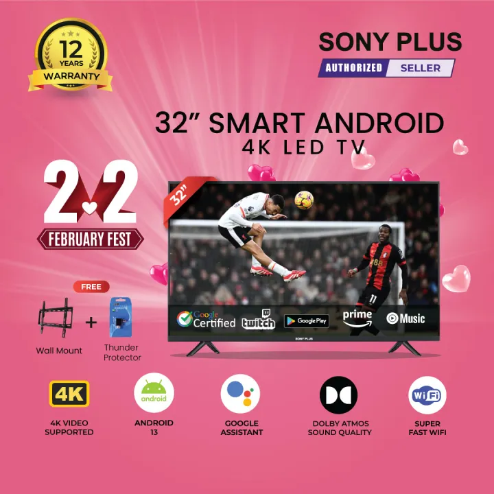Sony Plus 32 inch Smart LED TV Wi-Fi Full HD 4K Supported Android Television | Daraz.com.bd