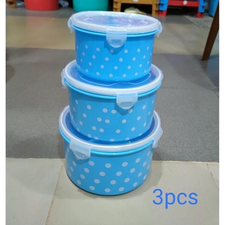 Plastic Air Proof Round Tiffin Box 3 Peace Set | Daraz.com.bd