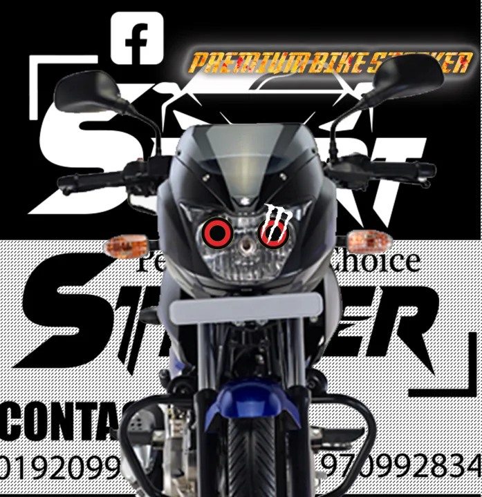 PREMIUM PULSAR HEAD STICKER || BIKE HEAD STICKER || HEAD LIGHT STICKER ...