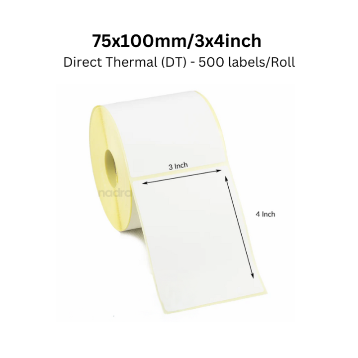 Shipping Labels DT | 75x100mm (3x4 inch) - 500 Labels per Roll | Direct ...