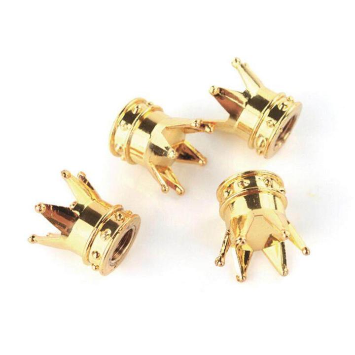 Graceful 4 x Universal Golden Crown Car Truck Bike Tire air Valve Stem ...