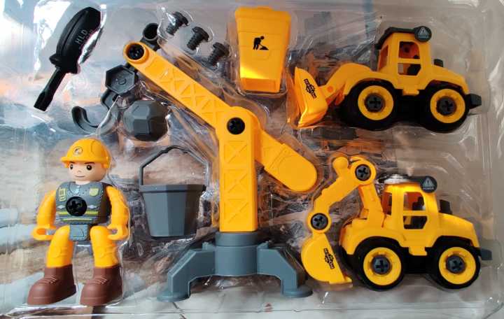 4pcs/set DIY Engineering Vehicle Set Disassembly Assembly Engineering ...