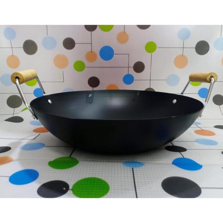 12-Inch Round Non-Stick Cast Iron Serving Dish-Serving Pan - Black ...