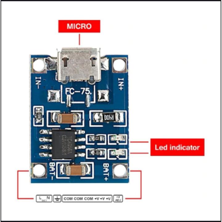 TP4056 Lithium Battery Charger Module With Protection Dual Functions ...