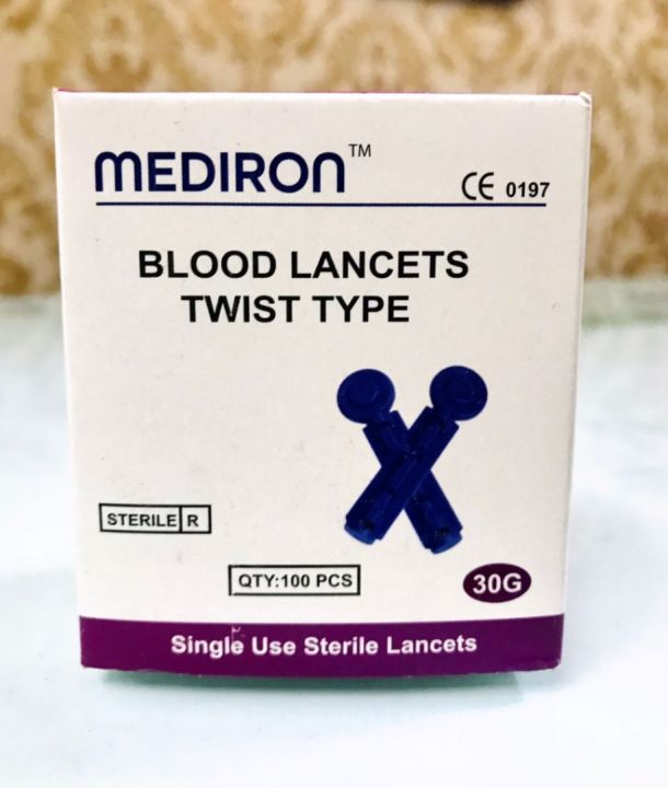 Mediron Blood Lancets Twist Type 30G – 100pcs Sterile Round Needles for ...